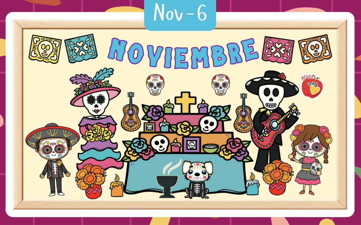 Friso: Altar y calaveras - Día de muertos (Noviembre) | Miss de cora