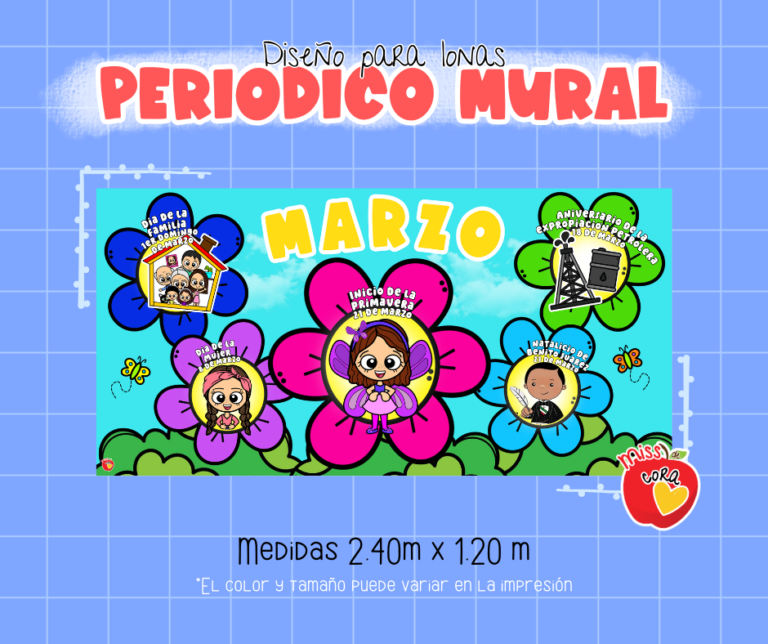 Lona para periódico mural: Marzo | Miss de cora