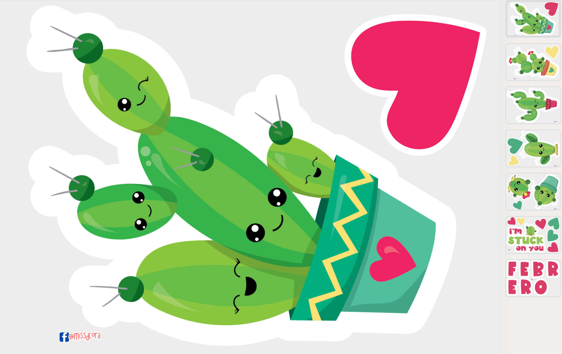 Friso: Cactus del amor (Febrero) | Miss de cora